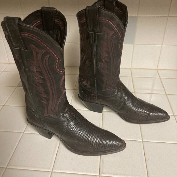 Justin Boots | Shoes | Justin Lizard Western Boots 75 M | Poshmark